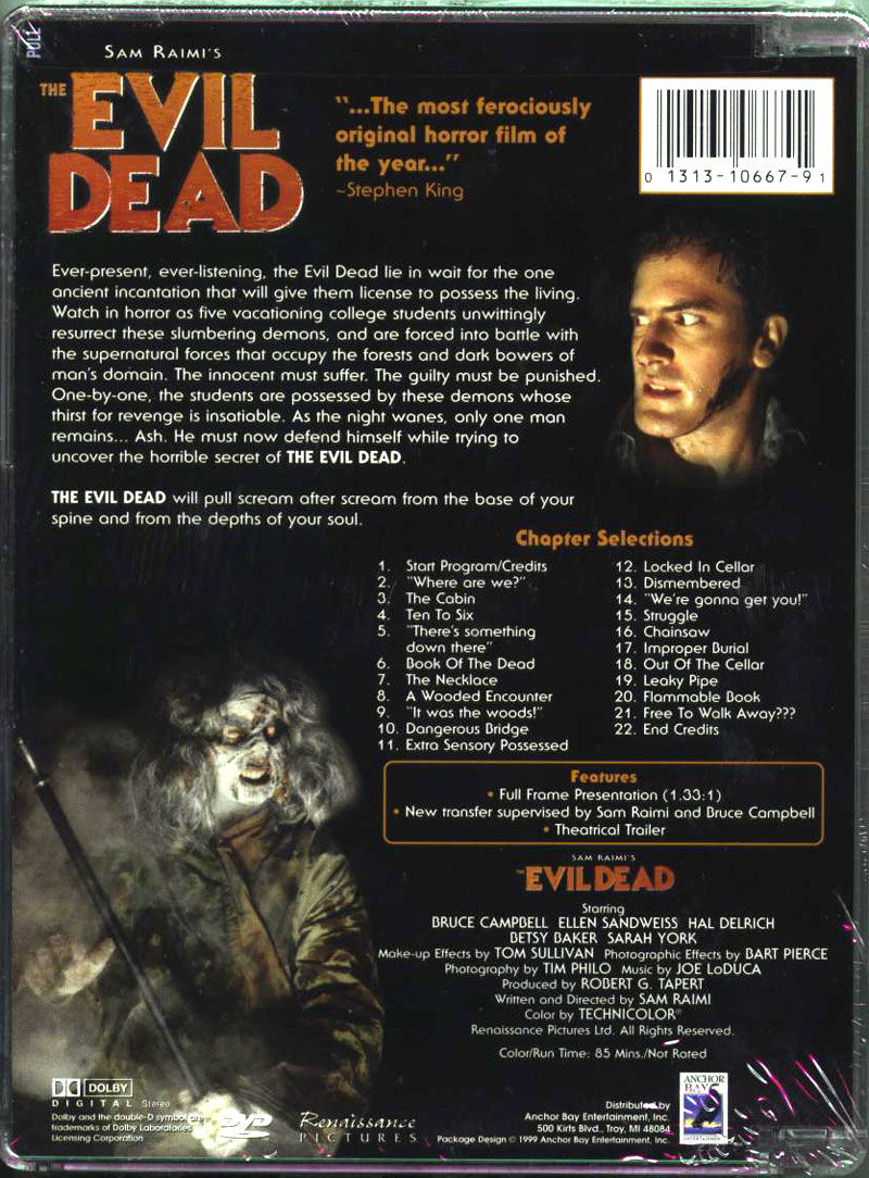 DVD: EVIL DEAD - Picture Disc Edition #5 (Region 0 - US, Anchor Bay, 1999)