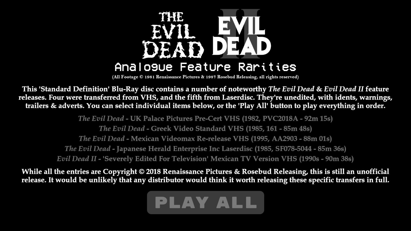 Rob's Nostalgia Projects - Evil Dead - The Rare Collection Blu-Ray Box-Set